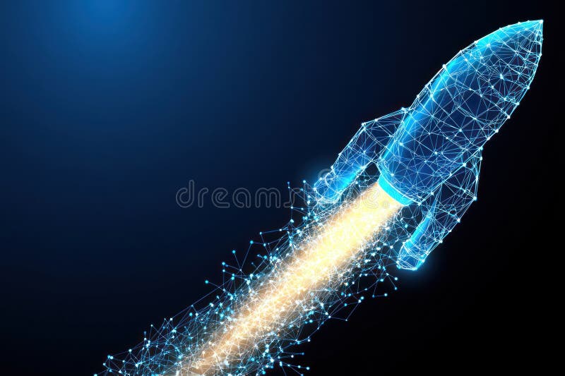 Abstract Representation of a Rocket Launch Stock Illustration ...