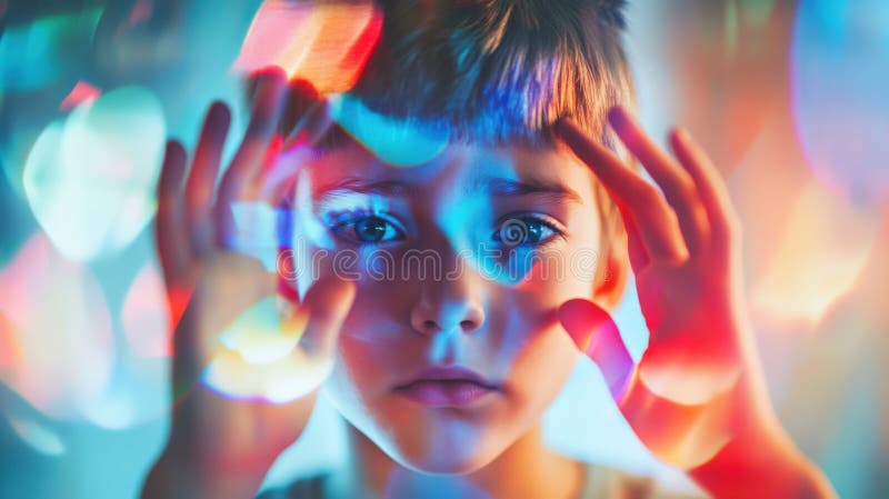 Abstract Representation of Sensory Overload in Autism Child Stock Image ...