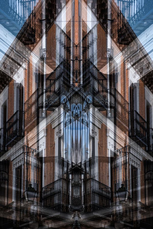 An Abstract Representation Showcases Mirrored Architectural Elements ...