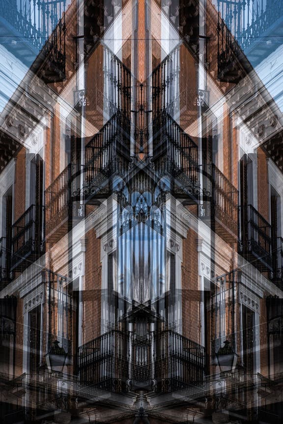 An Abstract Representation Showcases Mirrored Architectural Elements ...