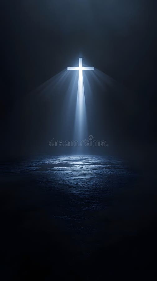 Abstract Representation of a Single Ray of Light on Cross Stock ...