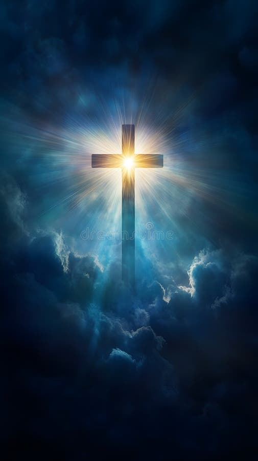 Abstract Representation of a Single Ray of Light on Cross Stock ...