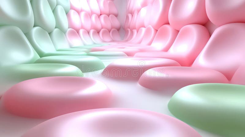 Abstract Representation of Soft, Rounded Forms in a Pastel Color ...