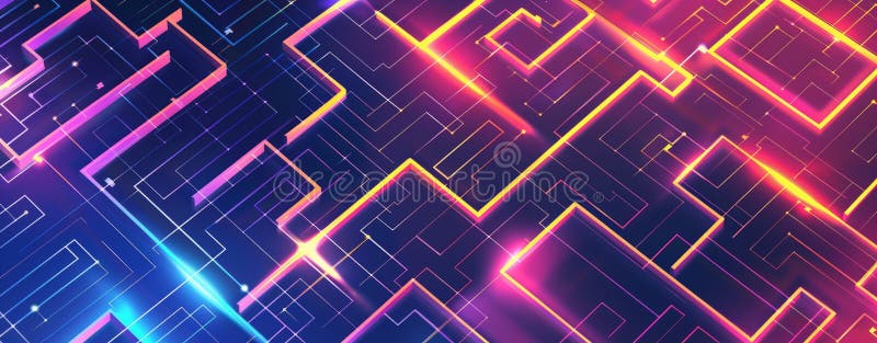 An Abstract Representation of Software Bots Navigating through a Maze of Tasks, Showcasing RPA S ...