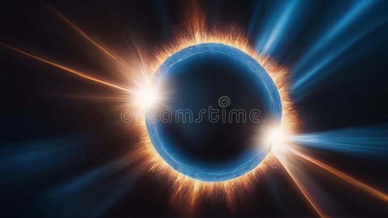 An Abstract Representation of a Solar Eclipse with a Blue Halo and ...
