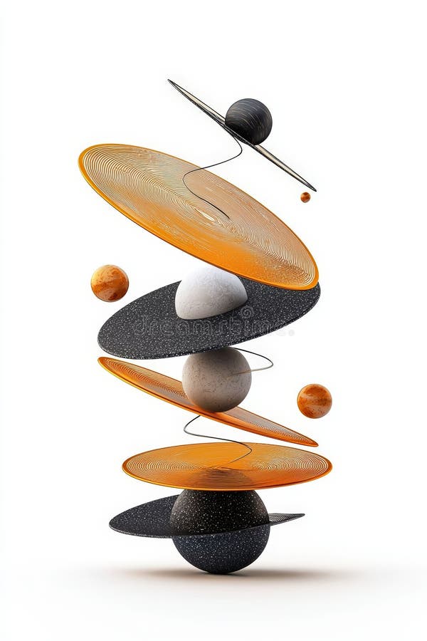 Abstract Representation of Solar System Elements with Geometric Shapes ...