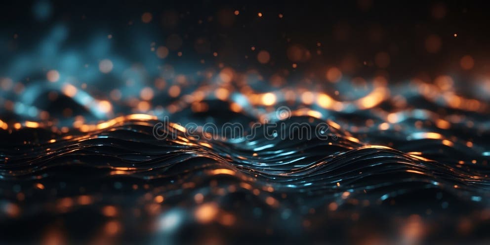 Abstract Representation of Sound Waves, Blending Dark Tones with a ...