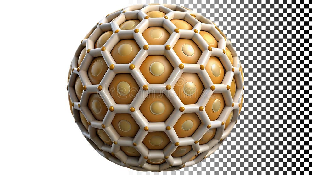 Abstract Sphere with Honeycomb Texture Gold Metallic Png Transparent ...