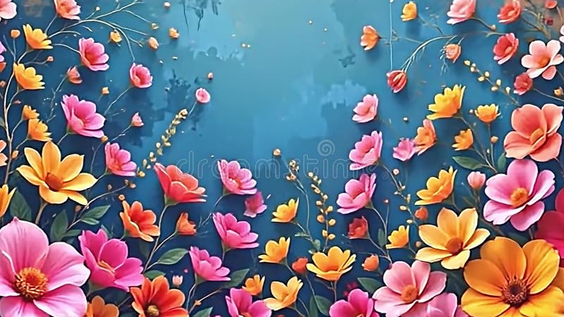 An Abstract Representation of Spring, Filled with Bright Floral Designs ...