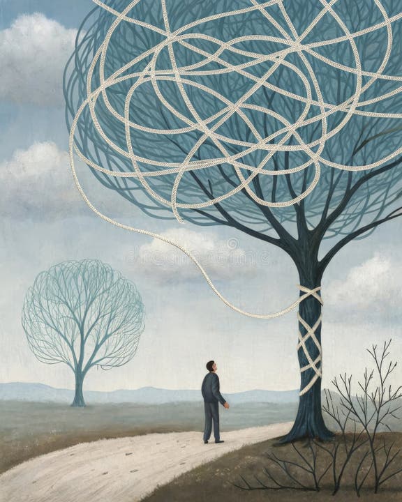 An Abstract Representation of Tangled Threads Signifying the Complex ...