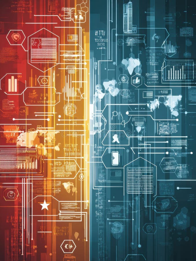 Abstract Representation of Tech Rivalry between USA and China through ...