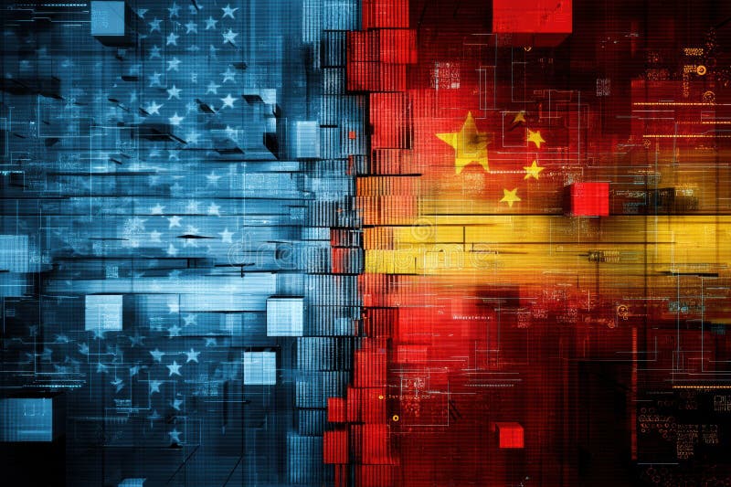 Abstract Representation of Technological Rivalry between USA and China ...