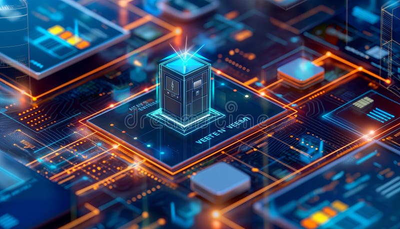 Abstract Futuristic Technology Concept Image Stock Illustration ...