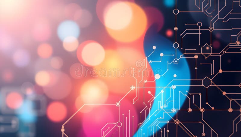 Abstract Representation of Technology with Vibrant Colors and Circuit ...