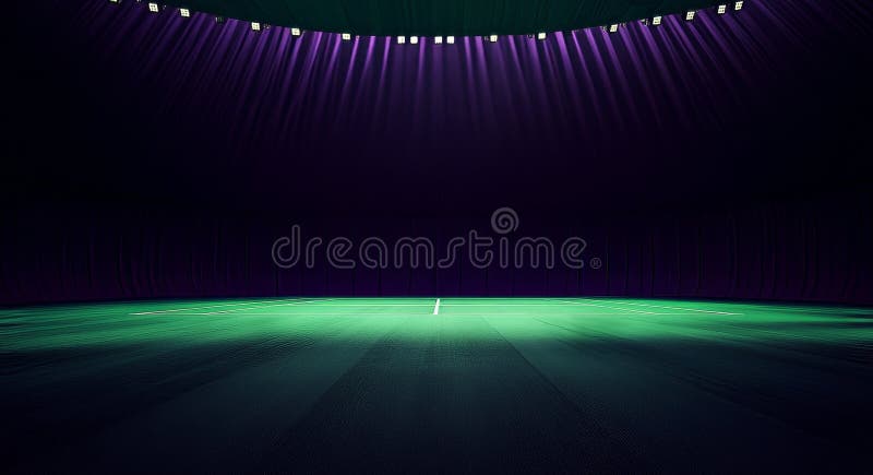 An Abstract Representation of a Tennis Court is Shown with Green Grass ...