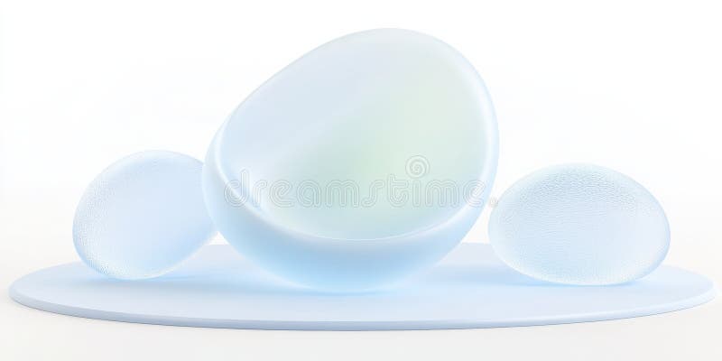 Abstract Representation of Three White Transparent Spheres and Crescent Shape Stock Image ...
