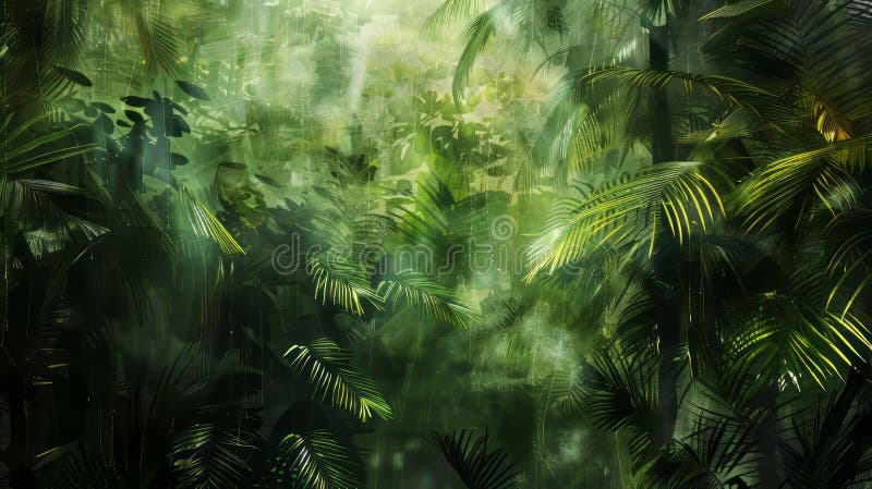 Abstract Representation of Tropical Rainforest. Stock Illustration ...