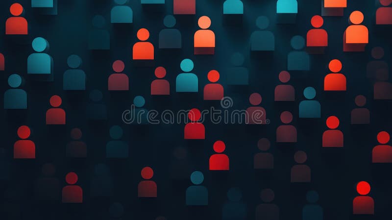 Abstract Representation of User Icons in Various Colors, Symbolizing ...