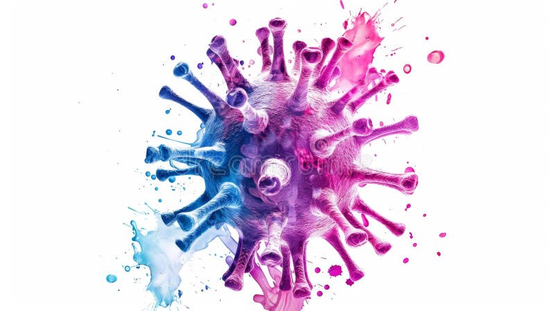 Abstract Representation of a Virus Showcasing Vivid Colors and Dynamic ...