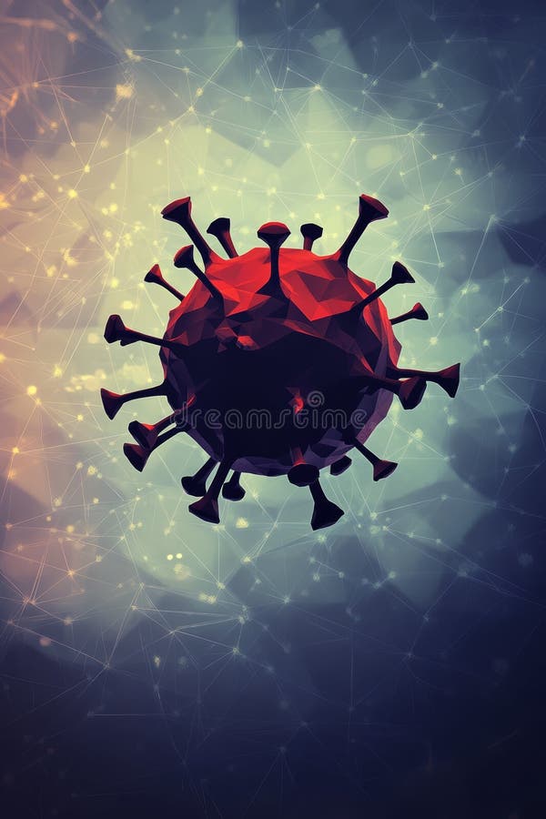 Abstract Representation of Virus Structure in Digital Art Style Stock ...