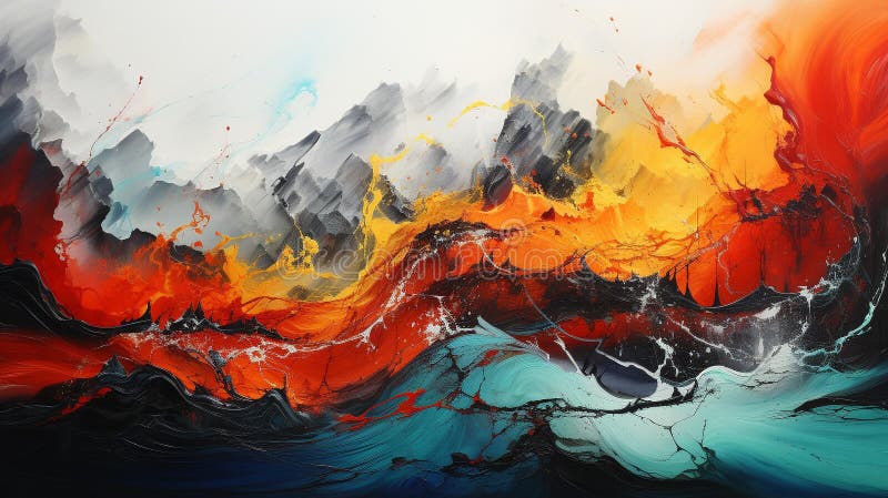 An Abstract Representation of a Volcano or Geothermal Vent, with ...