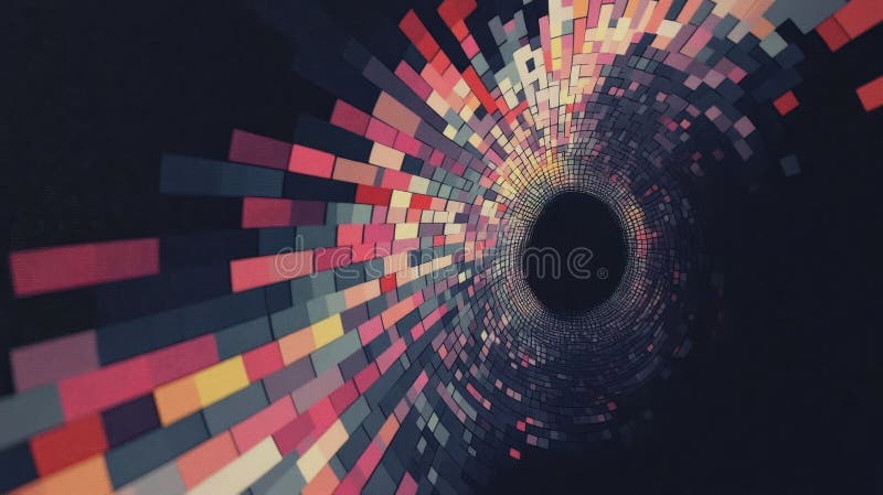 Abstract Representation of a Vortex with Colorful Pixelated Patterns ...