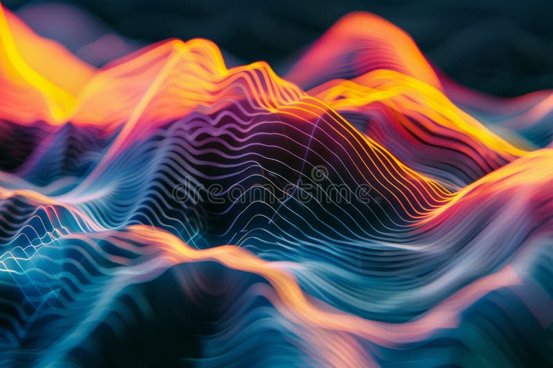 Abstract Representation of a Wave of Light in Motion, Showcasing a ...