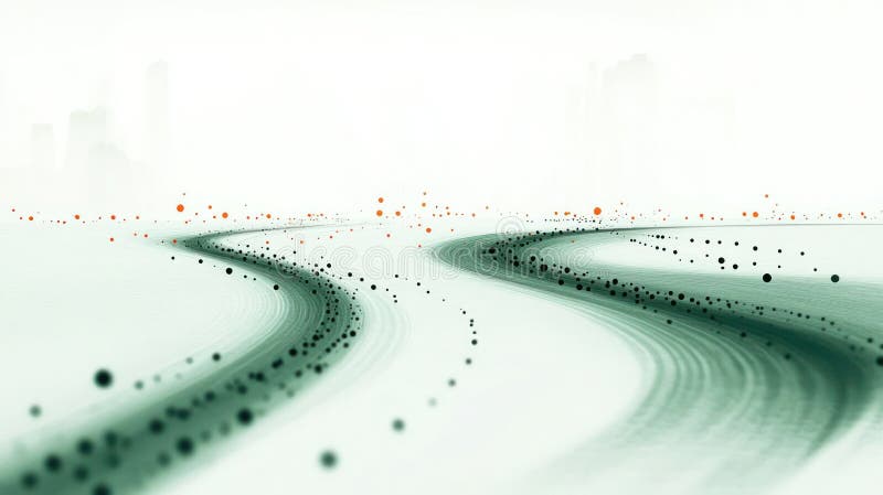 Abstract Representation of Winding Paths with a Soft, Ethereal ...