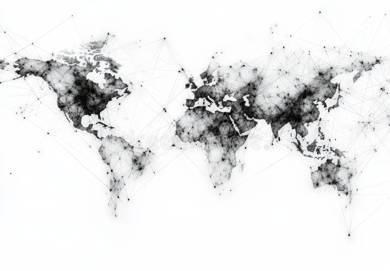 An Abstract Representation of a Worldwide Network, Showcasing a World ...