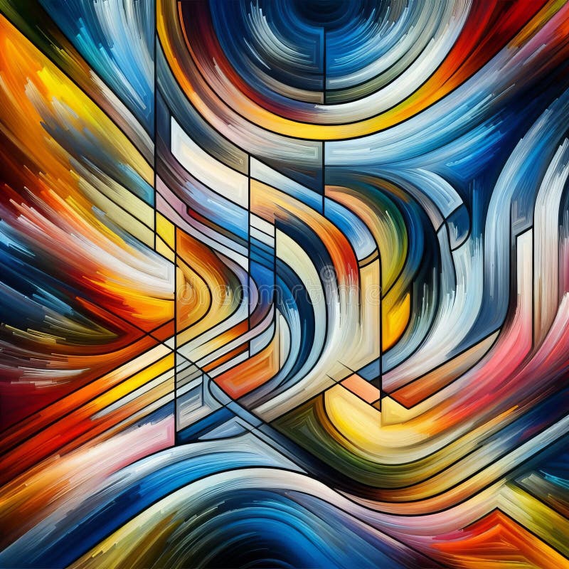 Abstract Representations Variations Intersecting Lines Swirling Stock ...