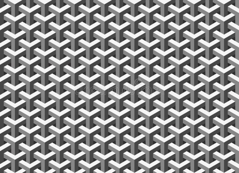 Abstract Retro Background - Isometric Grayscale Shapes in Vector Stock ...