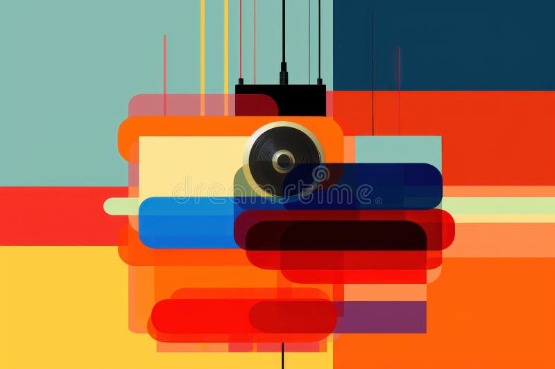 Abstract Retro Background in Modern Art Style with Equipment. AI ...