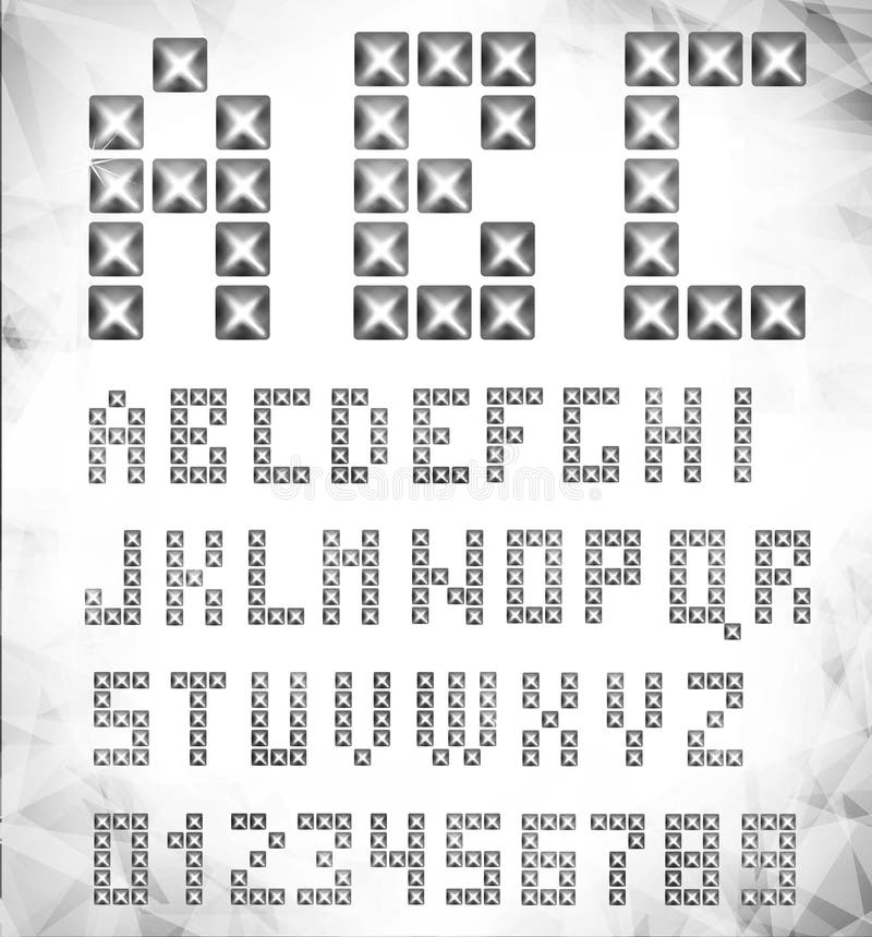 Vector Silver Pixel Font Stud Stock Illustrations – 6 Vector Silver ...