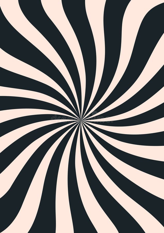 Abstract Retro Background with Wavy Sunburst Pattern. Groovy Twisted ...