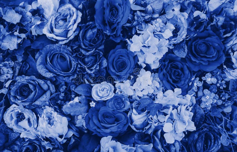 Abstract Retro Blue Flowers, Flower Pattern Background Stock Image ...