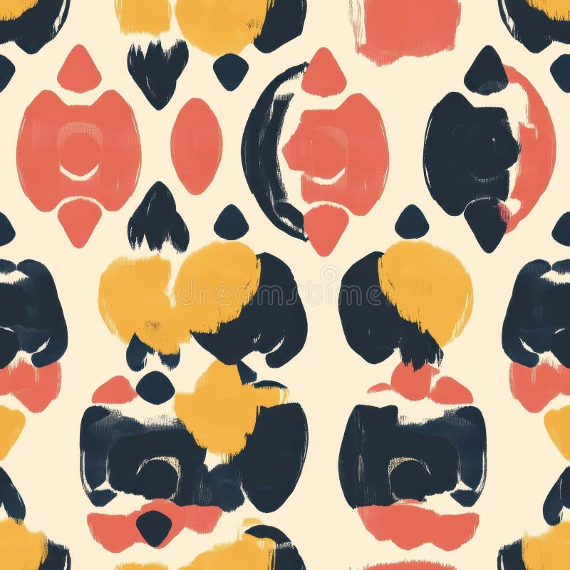 Abstract Retro Brushstroke Pattern with Warm Color Palette Stock Image ...