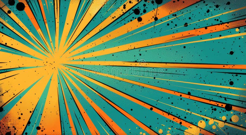 Abstract Retro Comic Book Style Background with Bright Starburst and ...