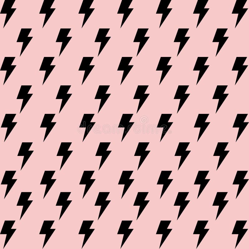 Abstract Retro Cute Black Lightning Pink Background Y2K Pattern Stock ...