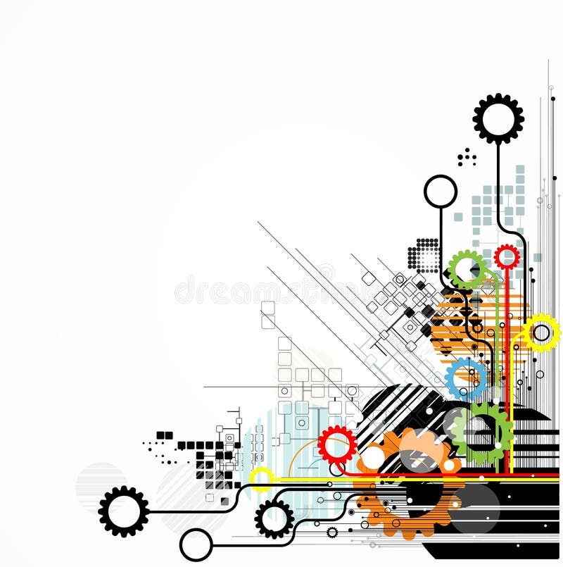 Abstract Retro Digital Computer Technology Business Background Stock ...