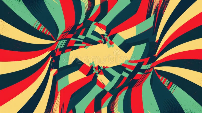 Abstract Retro Explosion of Geometric Shapes and Vibrant Colors Stock ...