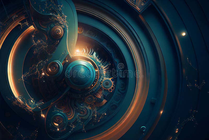 Abstract Retro Futuristic Composition in Technology Style with Giant ...