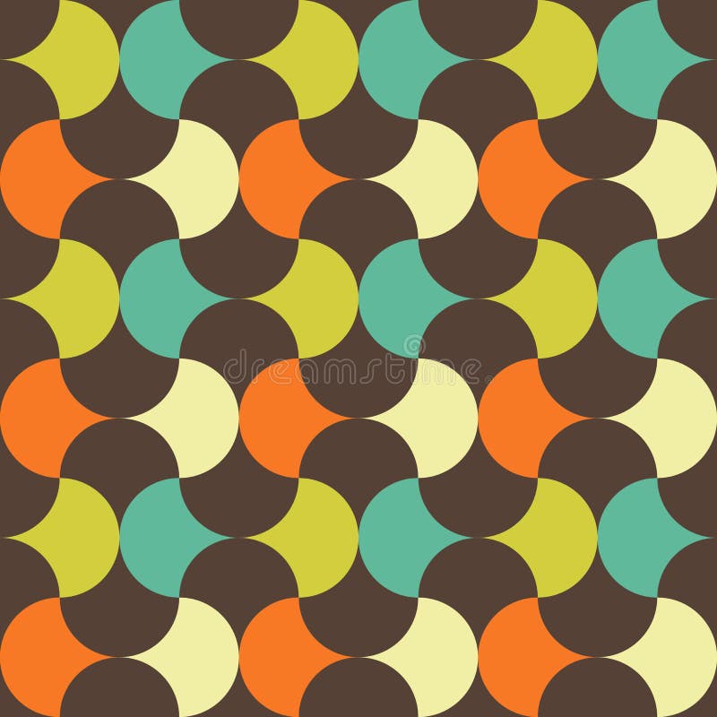 Abstract Retro Geometric Seamless Pattern Stock Illustration ...