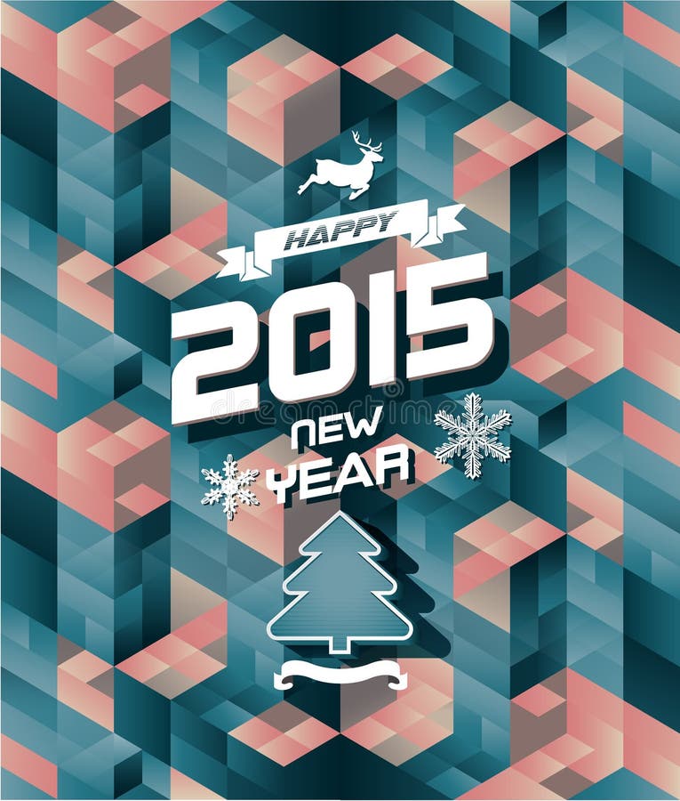 Abstract Retro Modern Happy New Year Background Stock Vector ...