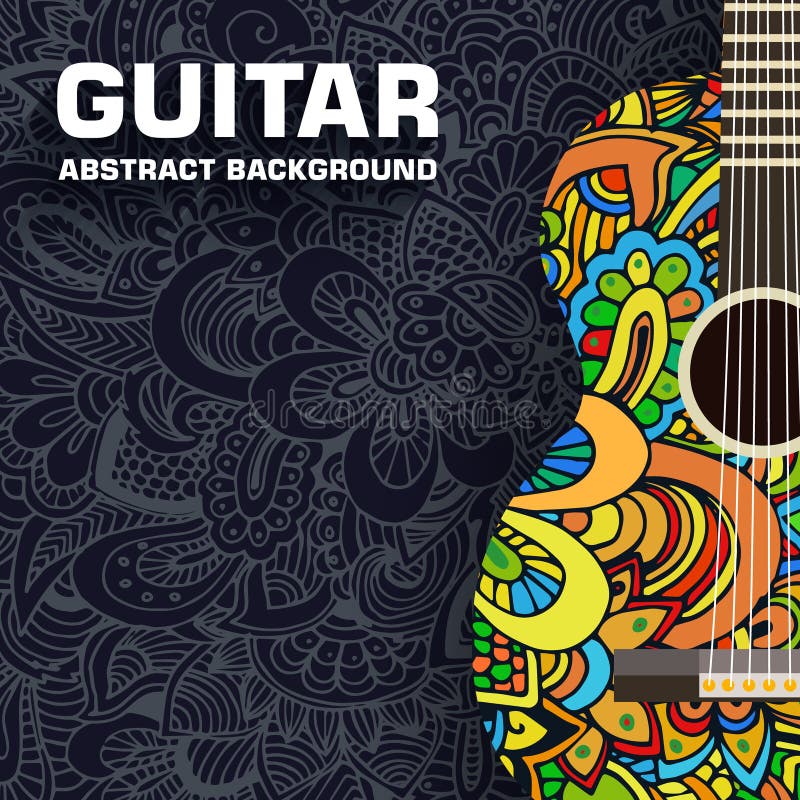 Abstract Retro Music Guitar on the Background of Stock Vector ...