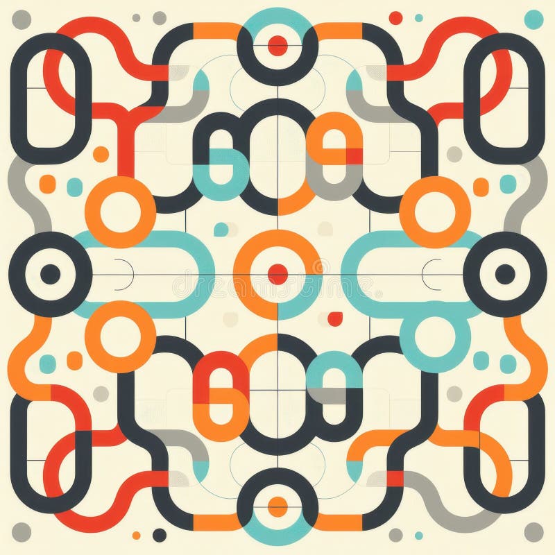 Retro Geometric Pattern Design Stock Illustration - Illustration of ...