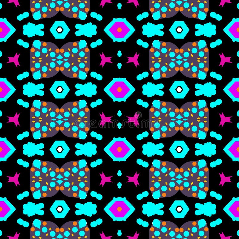 Abstract Retro 80s Neon Seamless Pattern Stock Vector - Illustration of ...