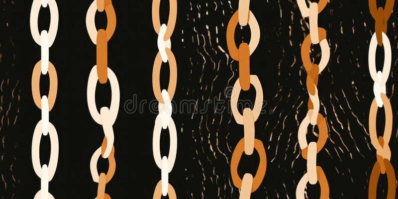 Abstract Retro Style Golden Chains Pattern. Hand Drawn Modern Print ...