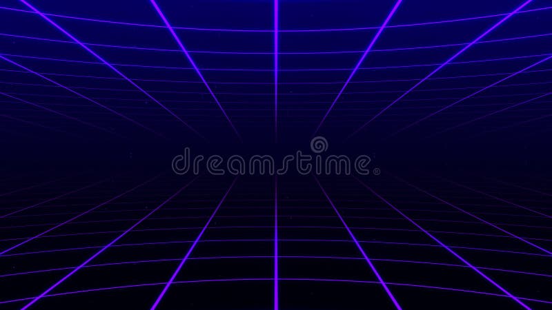 Abstract Retro Synthwave Grid Loop Animation Background 3d Render. Looping Grid Motion Design ...