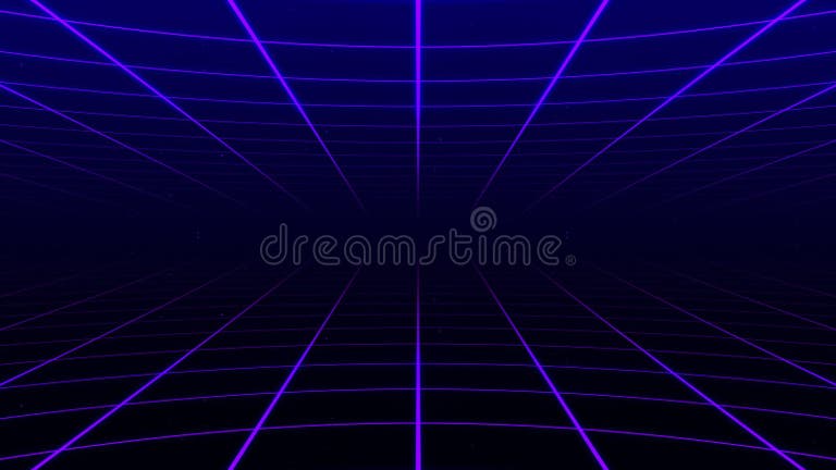 Abstract Retro Synthwave Grid Loop Animation Background 3d Render. Looping Grid Motion Design ...