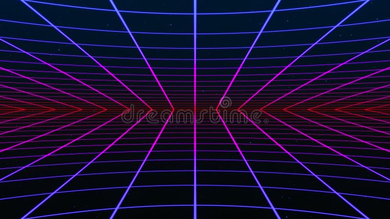Abstract Retro Synthwave Grid Loop Animation Background 3d Render ...
